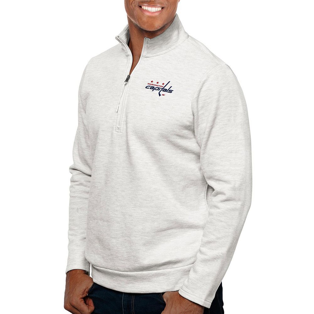 Men's Antigua Heather Gray Washington Capitals Gambit Quarter-Zip ... Men's Antigua Heather Gray Washington Capitals Gambit Quarter-Zip ...