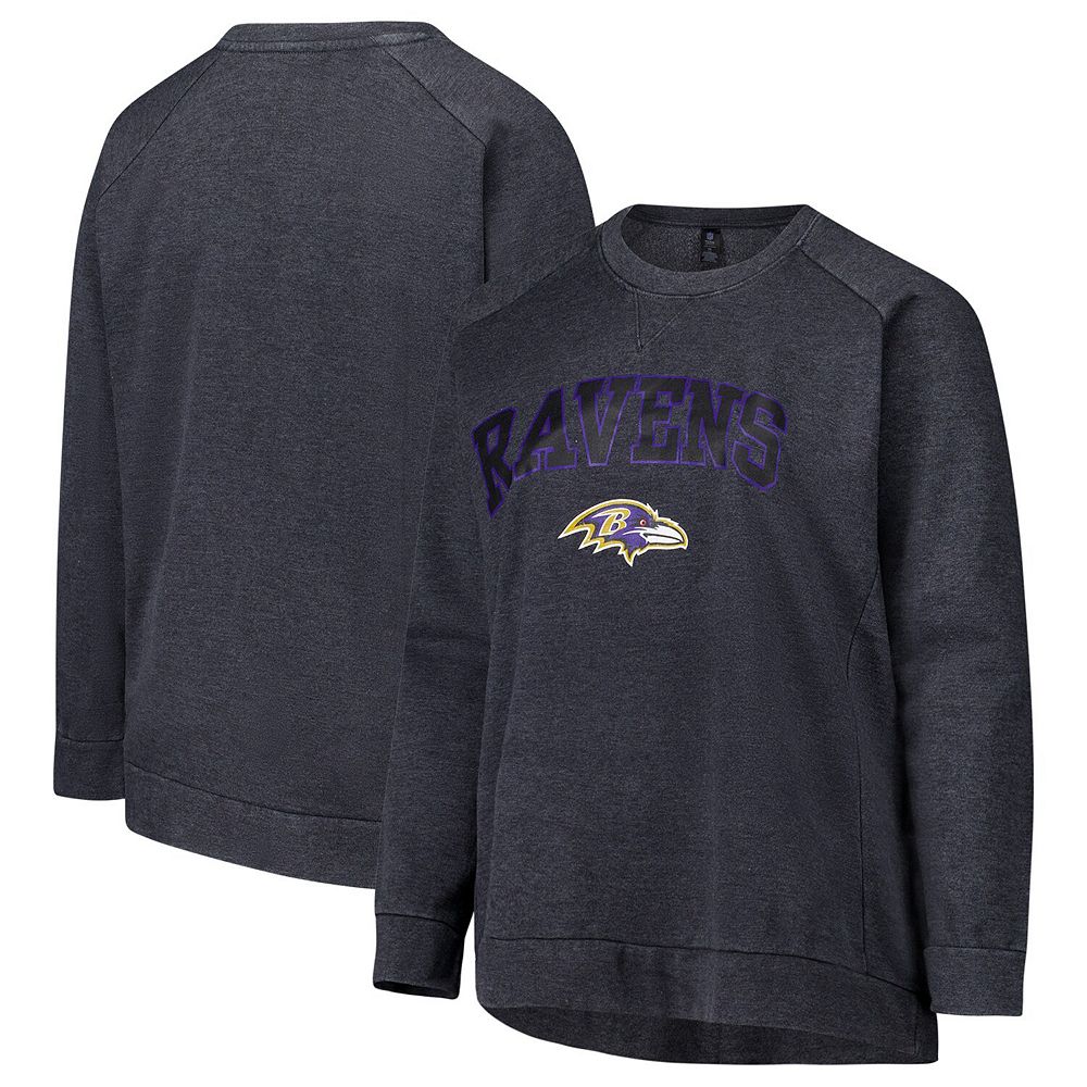 Women's Fanatics Charcoal Baltimore Ravens Acid Wash Raglan Pullover ...