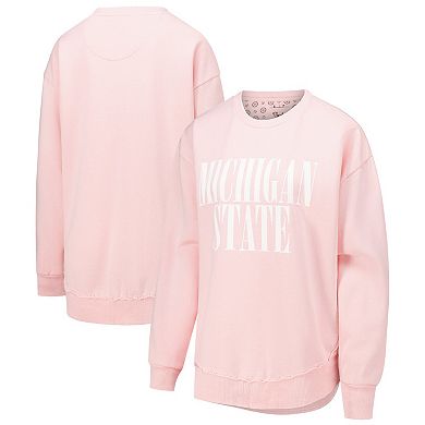 Women's Pressbox Light Pink Michigan State Spartans Poncho Fleece ...