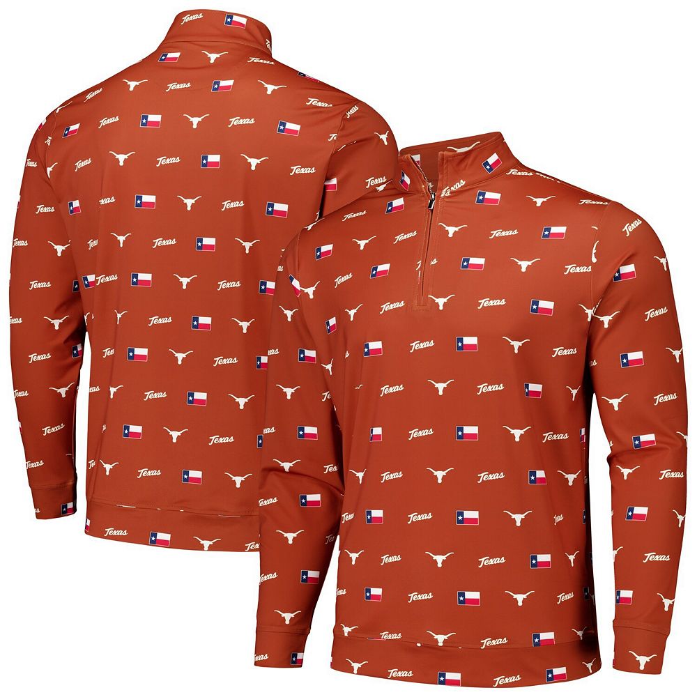 Men's Texas Orange Texas Longhorns Texas Icons Tri-Blend Half-Zip Jacket