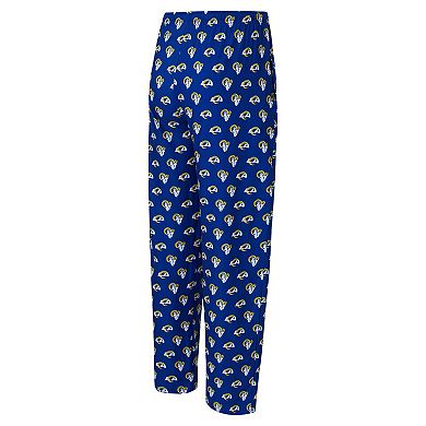 Men's Concepts Sport Royal Los Angeles Rams Record Allover Print Knit Pants