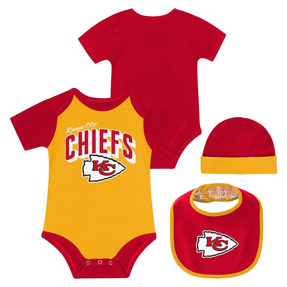 "Newborn & Infant Kansas City Chiefs Dynamic Duo Bodysuit, Bib & Knit ...