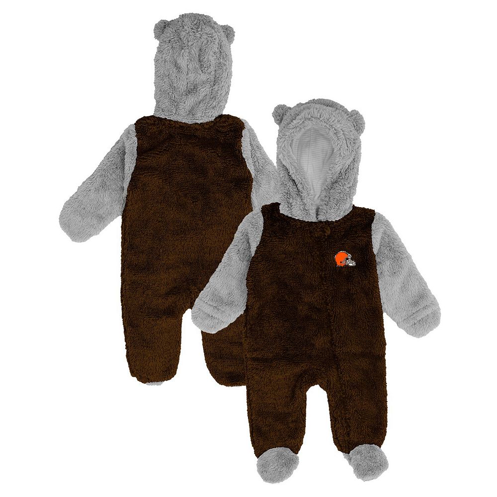 Newborn & Infant Brown Cleveland Browns Game Nap Teddy Fleece Bunting ...