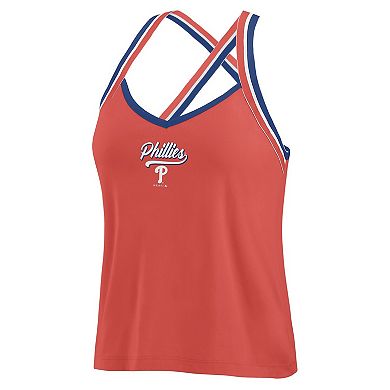 Women's WEAR by Erin Andrews Red Philadelphia Phillies Cross Strap Tank Top