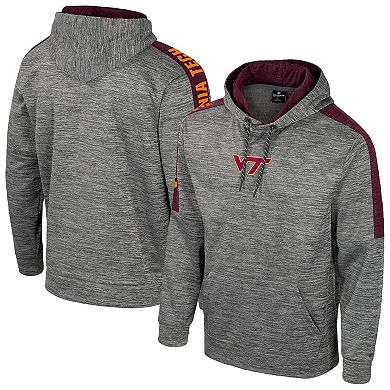 Men's Colosseum Heather Gray Virginia Tech Hokies Dozer Pullover Hoodie