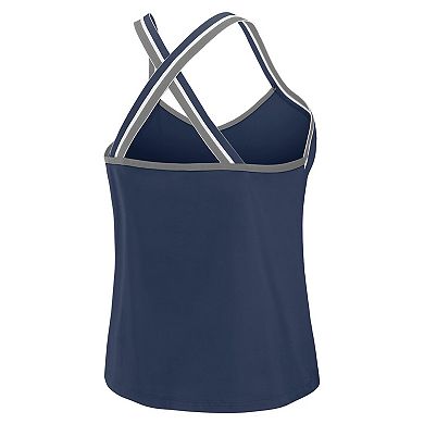 Women's WEAR by Erin Andrews Navy New York Yankees Cross Strap Tank Top