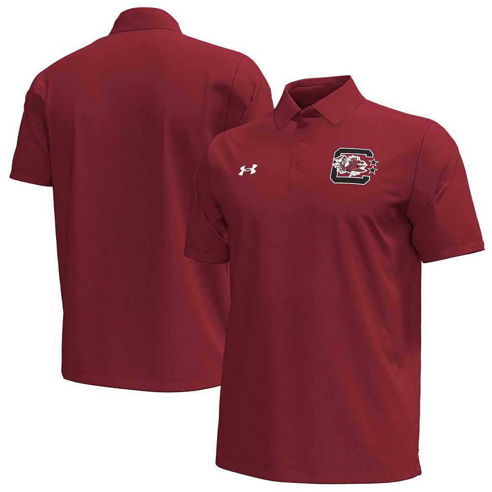 Men's Under Armour Garnet South Carolina Gamecocks Throwback Polo