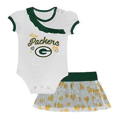 Newborn & Infant Green Bay Packers Love My Team Bodysuit & Skirt Set