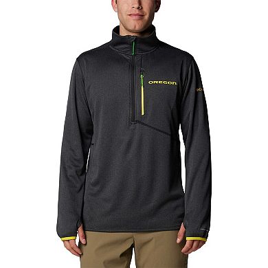 Men's Columbia Black Oregon Ducks Park View Grid Fleece Omni-Wick Half ...