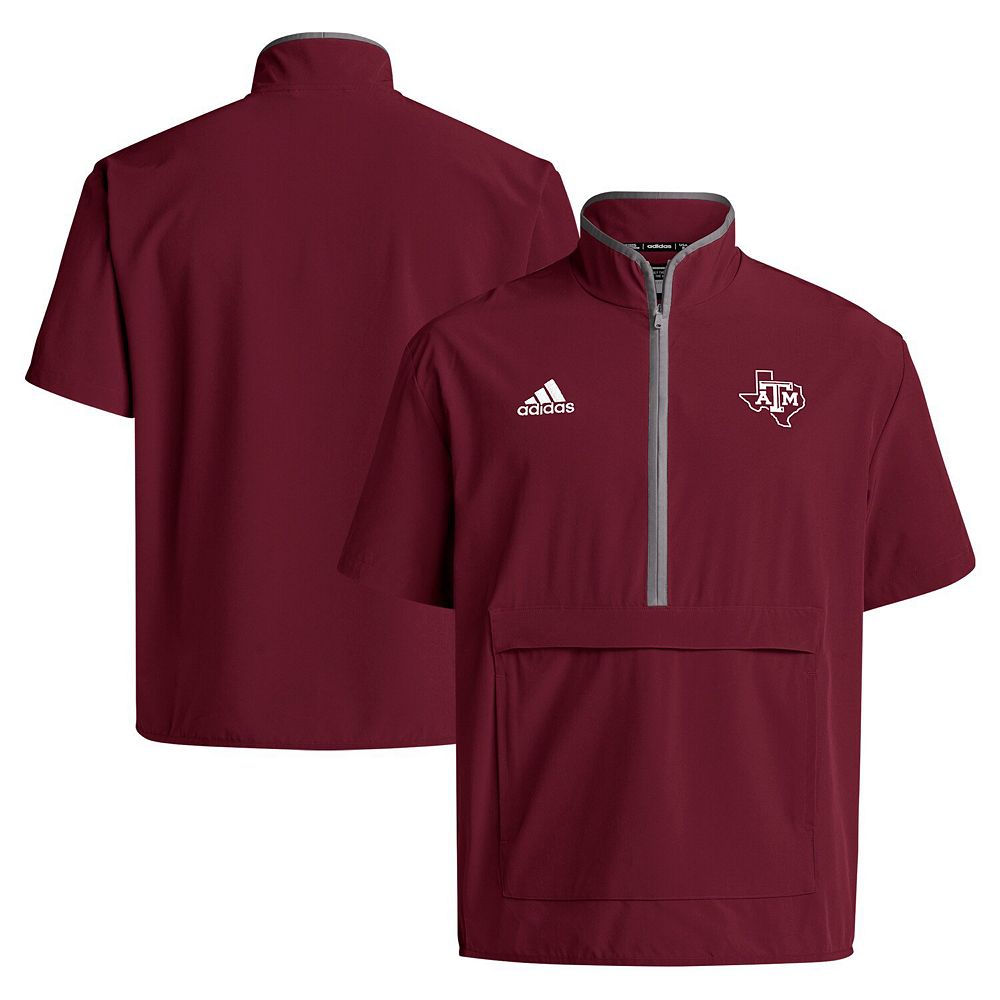 Men's adidas Maroon Texas A&M Aggies 2024 Coaches Sideline Half-Zip ...