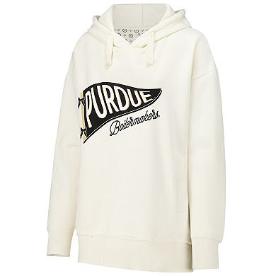 Women's Pressbox Cream Purdue Boilermakers Marni Pullover Hoodie