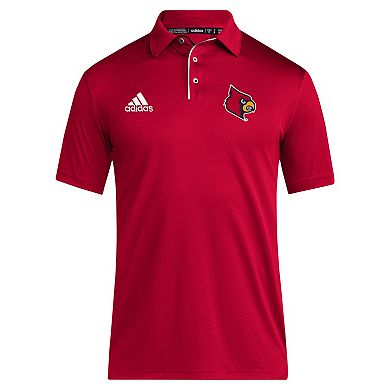 Men's adidas Red Louisville Cardinals 2024 Coaches AEROREADY Polo