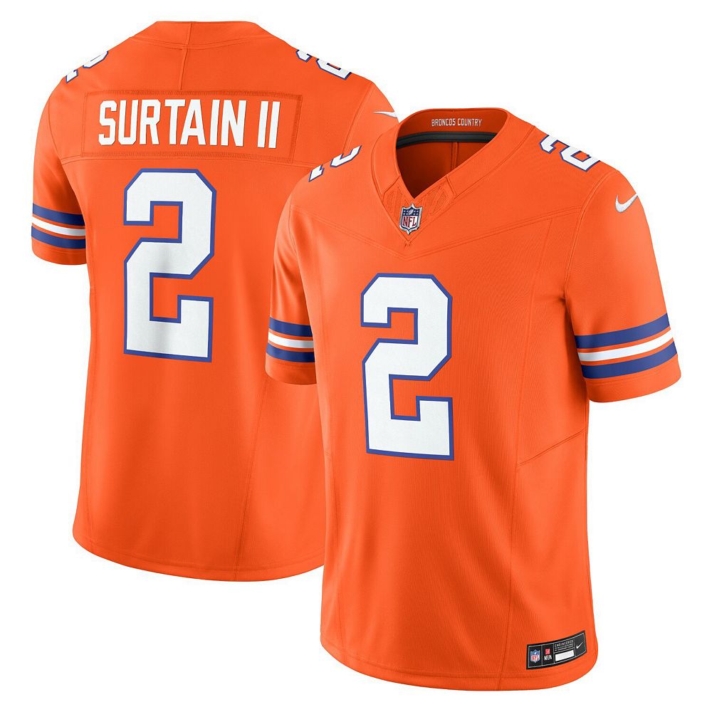 Men's Nike Patrick Surtain II Orange Denver Broncos Alternate Mile High ...