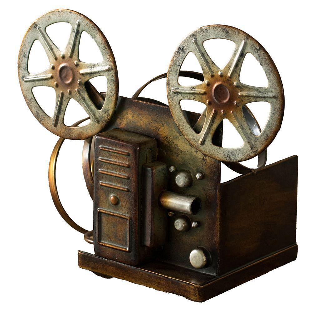 Decorative Bronze Metal Vintage Single Bottle Film Projector Wine Holder