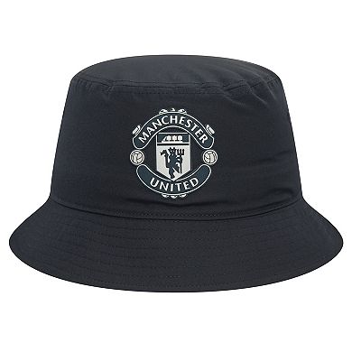 Men's New Era Navy Manchester United Rubber Woven Bucket Hat