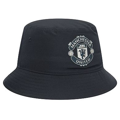 Men's New Era Navy Manchester United Rubber Woven Bucket Hat