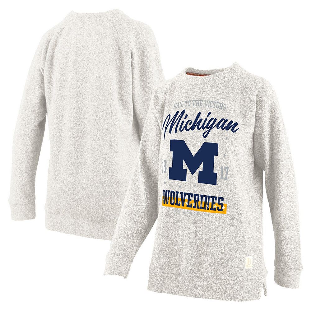 Women's Pressbox Oatmeal Michigan Wolverines Plus Size Comfy Cairo ...