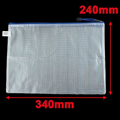 Waterproof Net Pattern File Folder Document Bag With Zipper