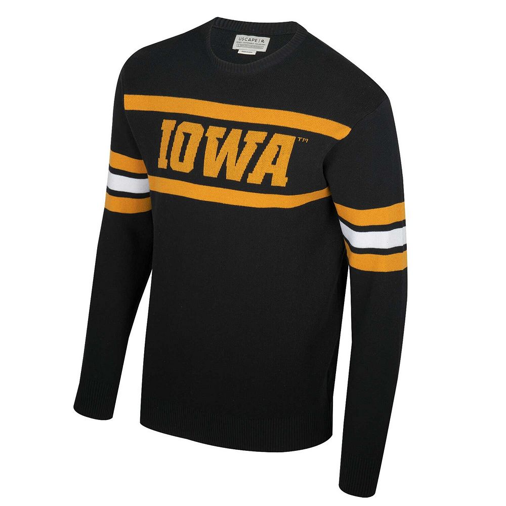 Unisex Uscape Apparel Black Iowa Hawkeyes Renew Knit Vintage Pullover ...