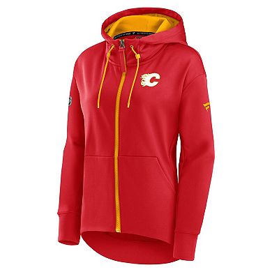 Women's Fanatics Red Calgary Flames Authentic Pro Rink Full-Zip Hoodie