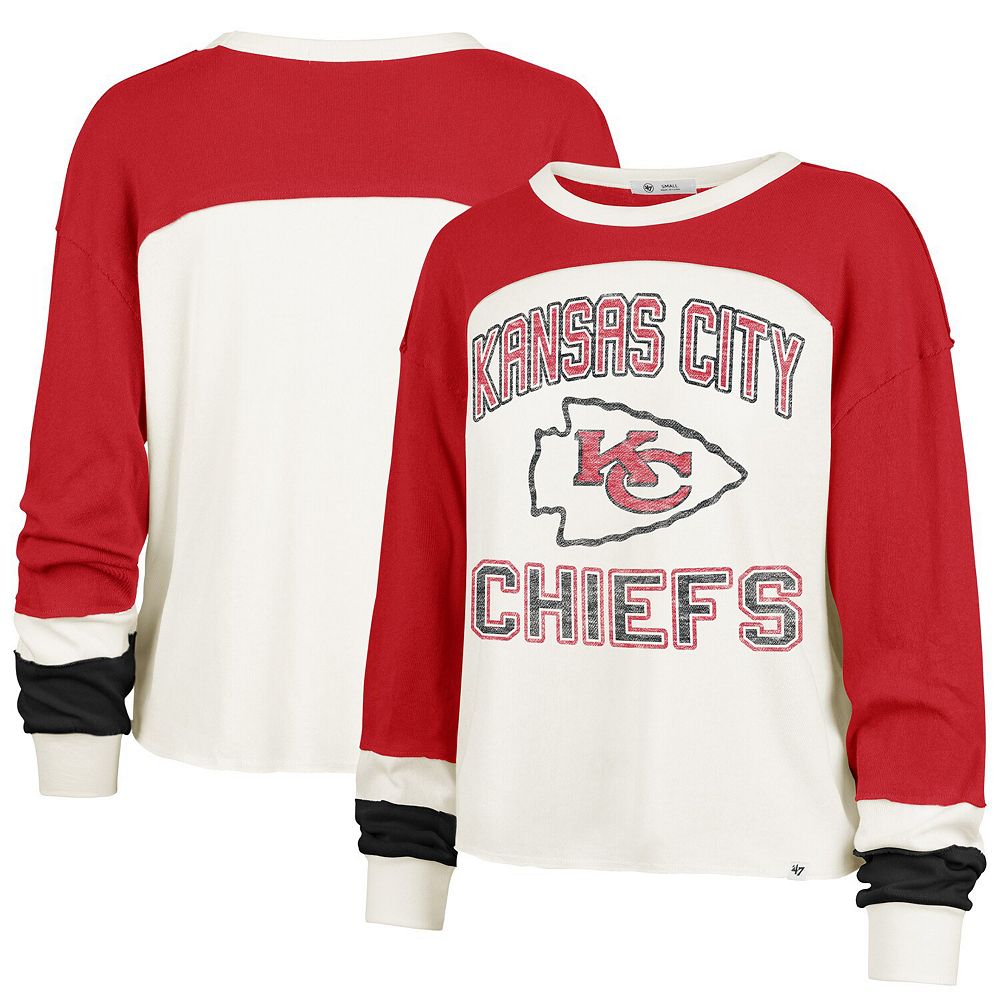 Women's Profile Cream/Red Kansas City Chiefs Double Header Curve Toni ...