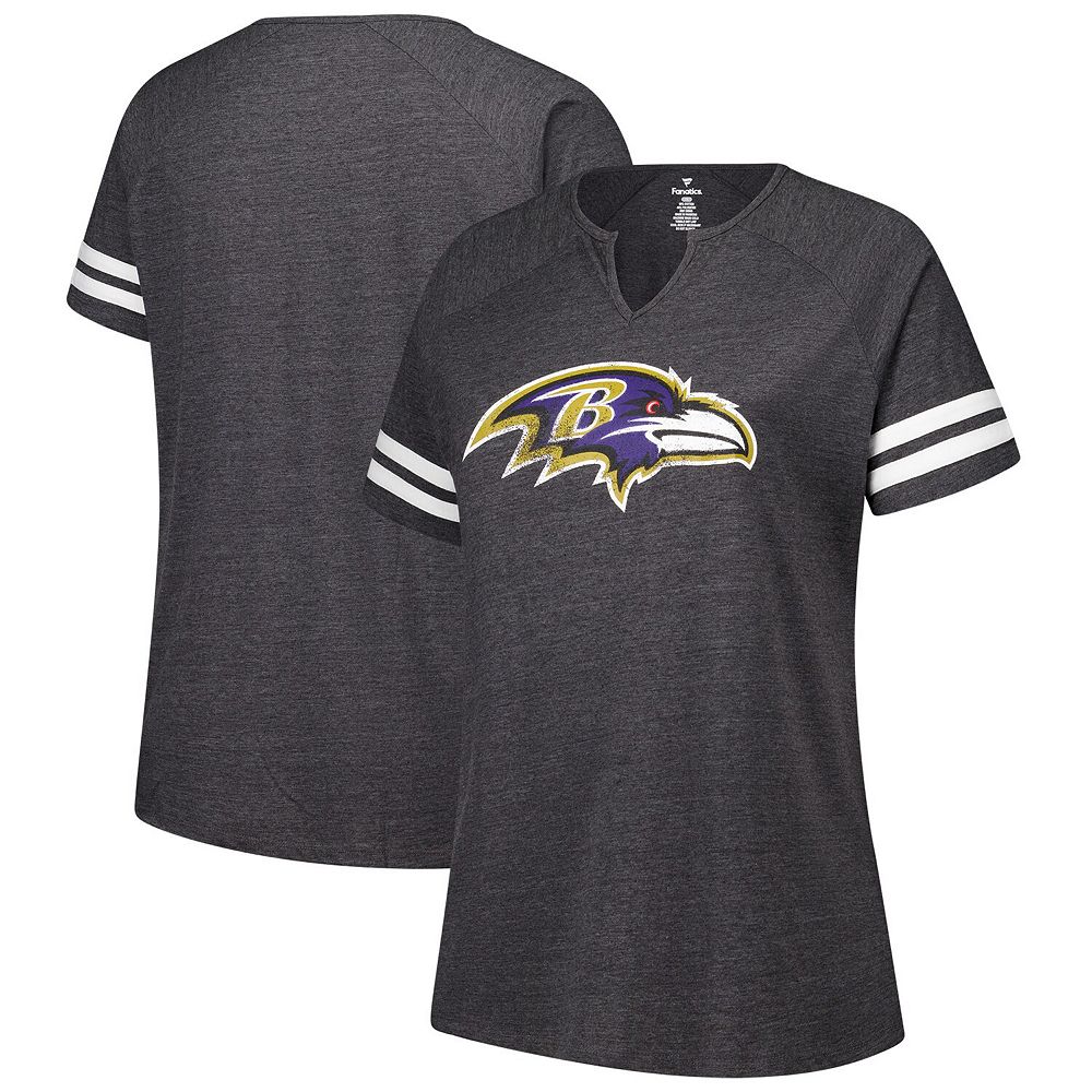 Women's Fanatics Charcoal Baltimore Ravens Plus Size Logo Striped ...