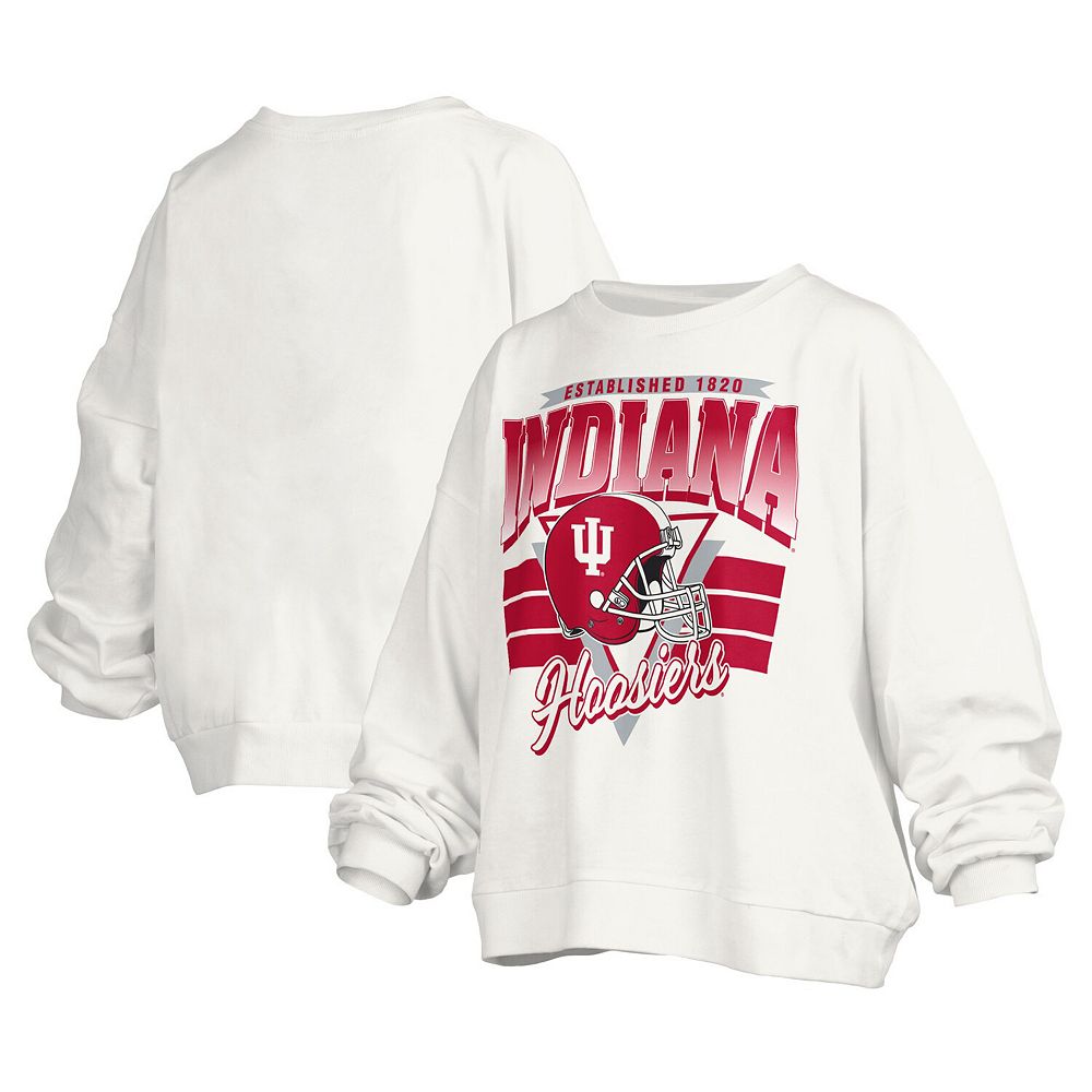 Women's Pressbox White Indiana Hoosiers Janice Retro Logo Oversized ...