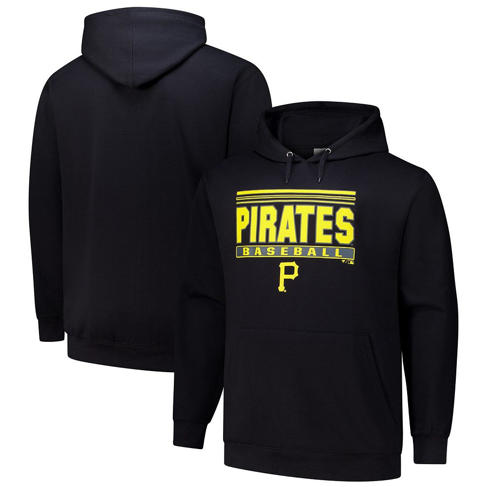 Men's Black Pittsburgh Pirates Stack Fleece Pullover Hoodie