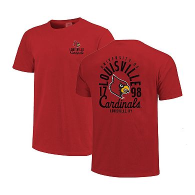 Men's Red Louisville Cardinals Comfort Colors Mascot Overlay T-Shirt