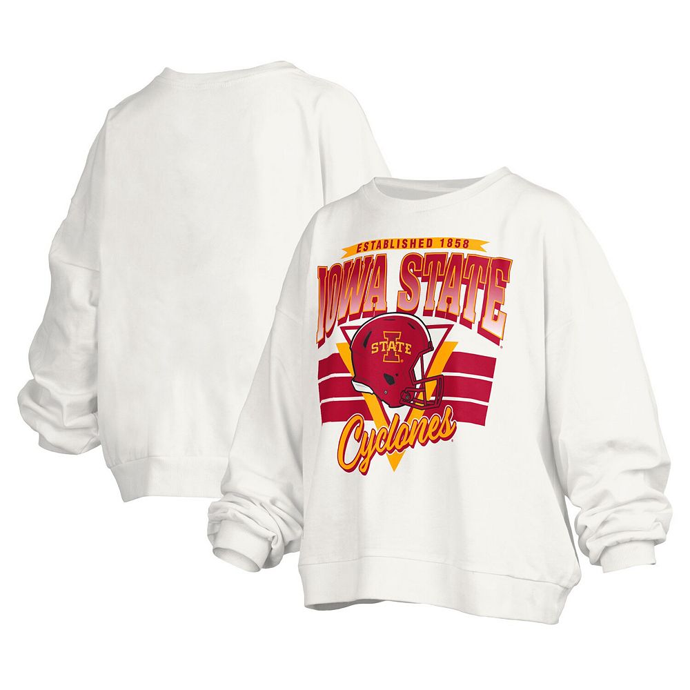 Women's Pressbox White Iowa State Cyclones Janice Retro Logo Oversized ...
