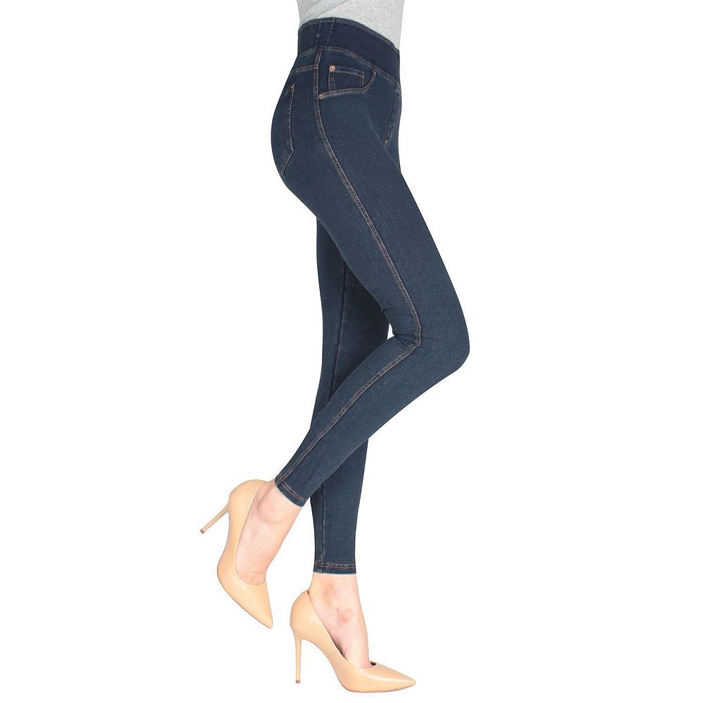 Womens Cotton Blend Denim Shaping Jean Leggings