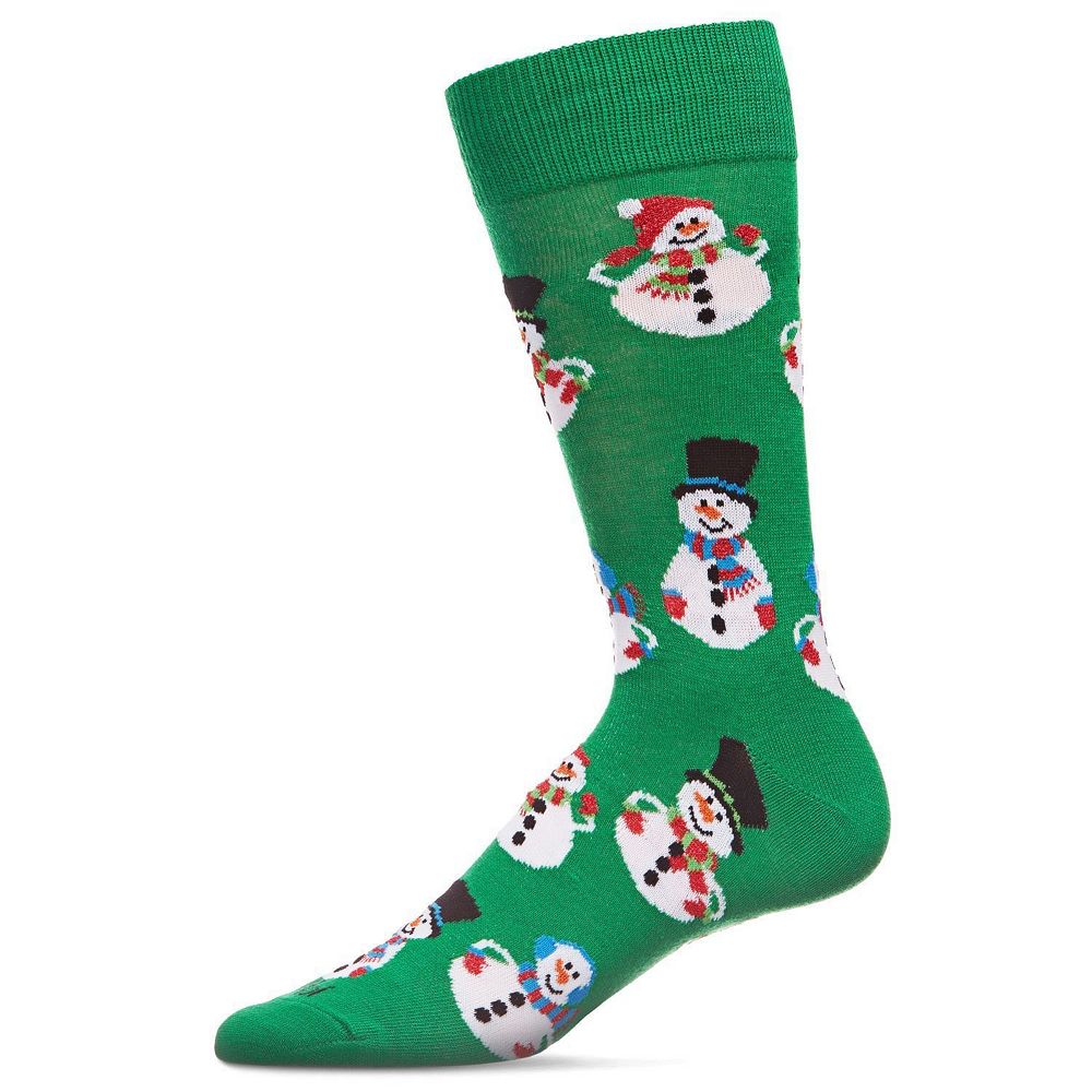 Men's Jolly Holiday Happy Snowmen Novelty Crew Socks
