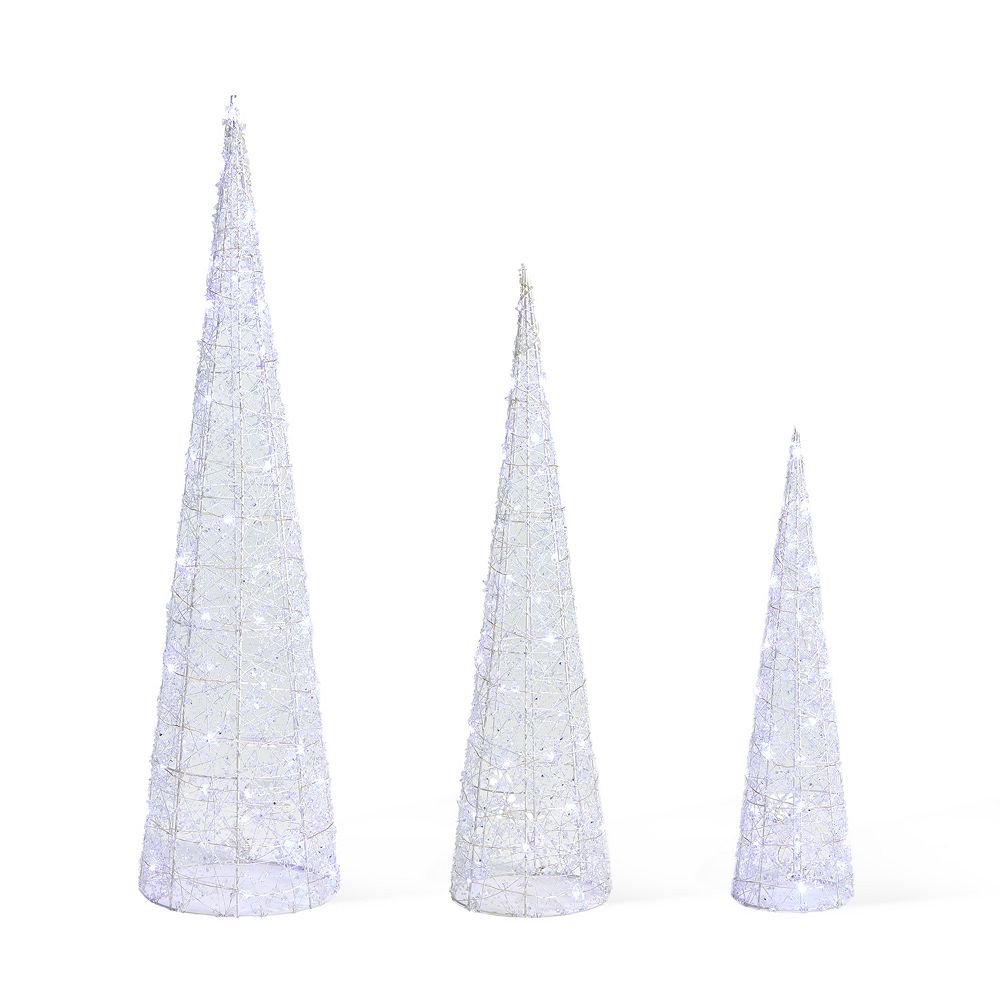 Glitzhome Lighted Christmas Crystal Cone Tree