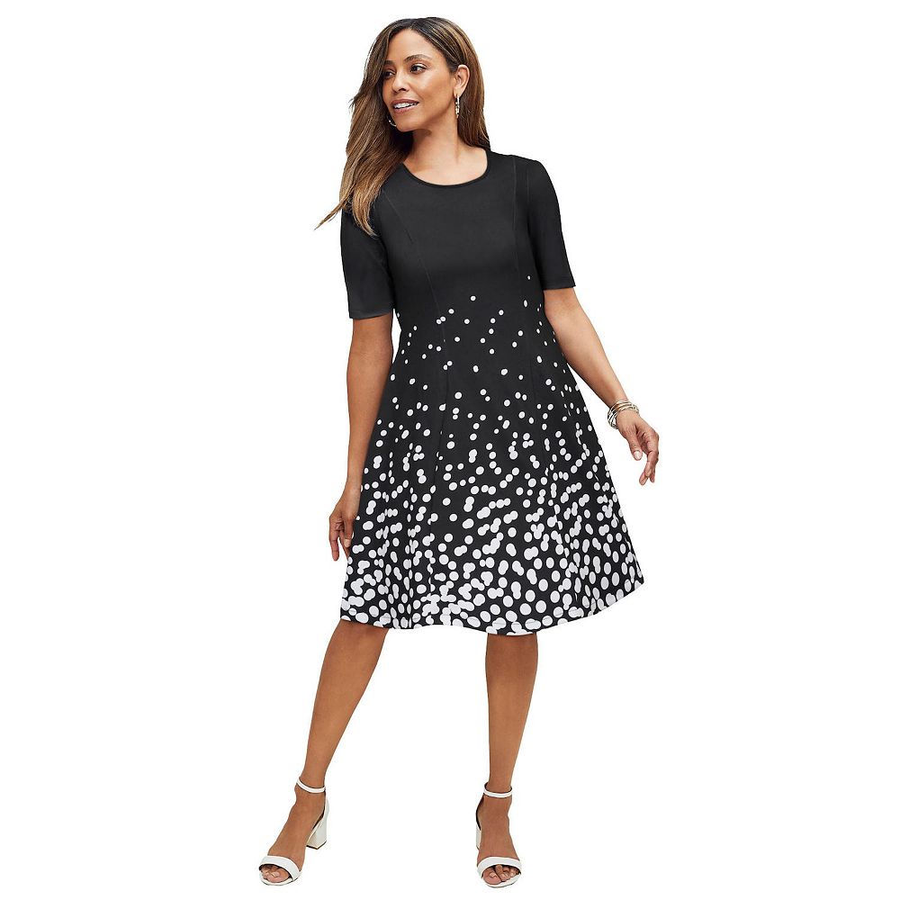 Jessica London Women's Plus Size Stretch Ponte Flare Dress