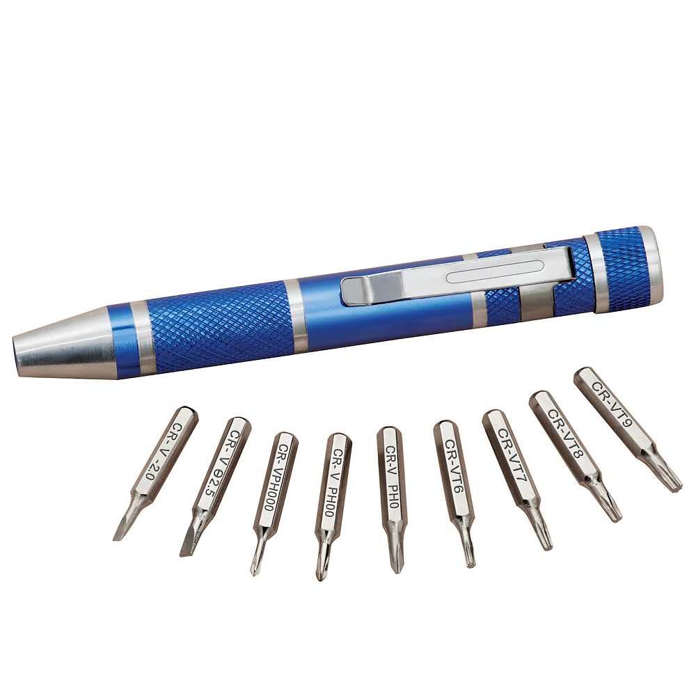 Collections Etc Compact, Versatile 9-in-1 Pocket Magnetic Screwdriver