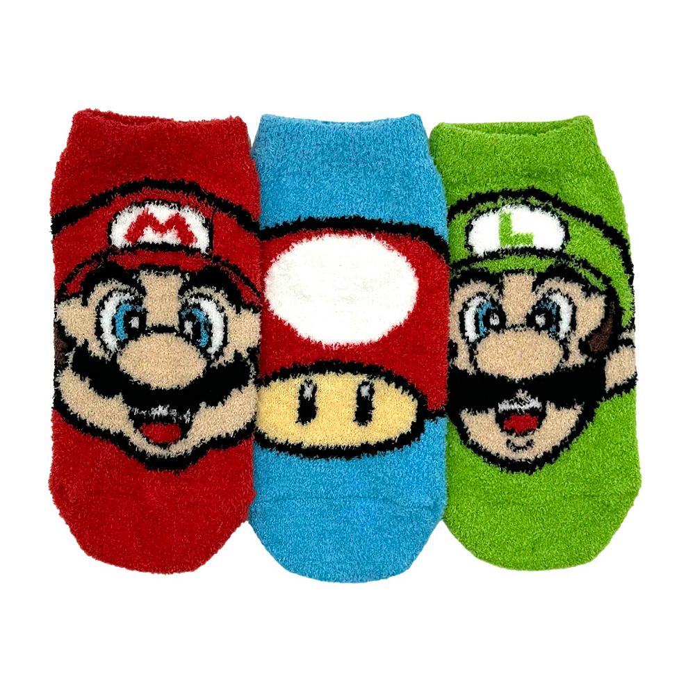 Boys 4-20 Nintendo’s Super Mario 3-Pack Cozy No-Show Socks in Gift Box