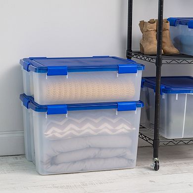 Iris 3-Pack 74 Quart Airtight Weatherproof Plastic Storage Bins with Lids