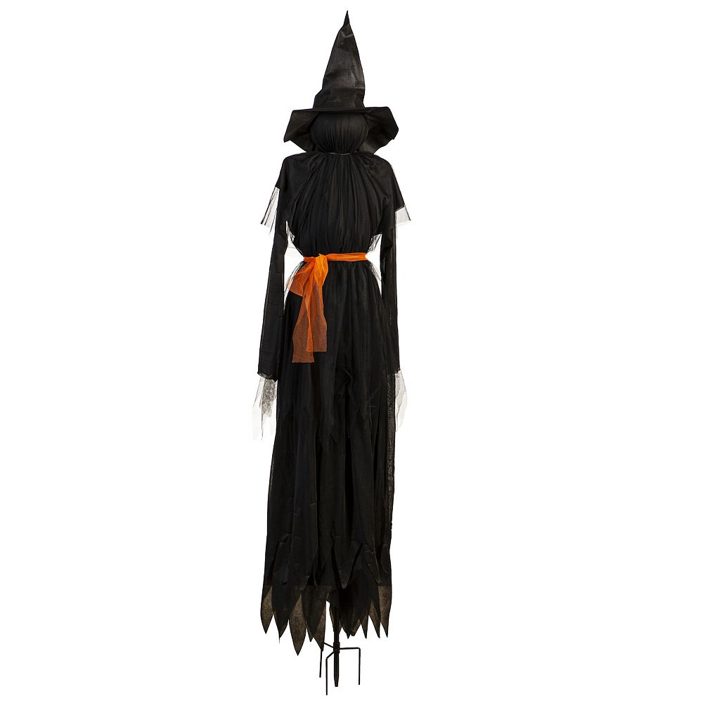 Evergreen Enterprises Witch Lighted Fabric with Orange Bow Garden Stake