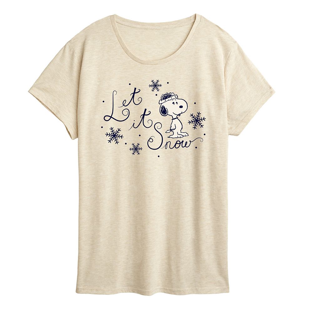 Women's Peanuts Snoopy Let It Snow Graphic Tee