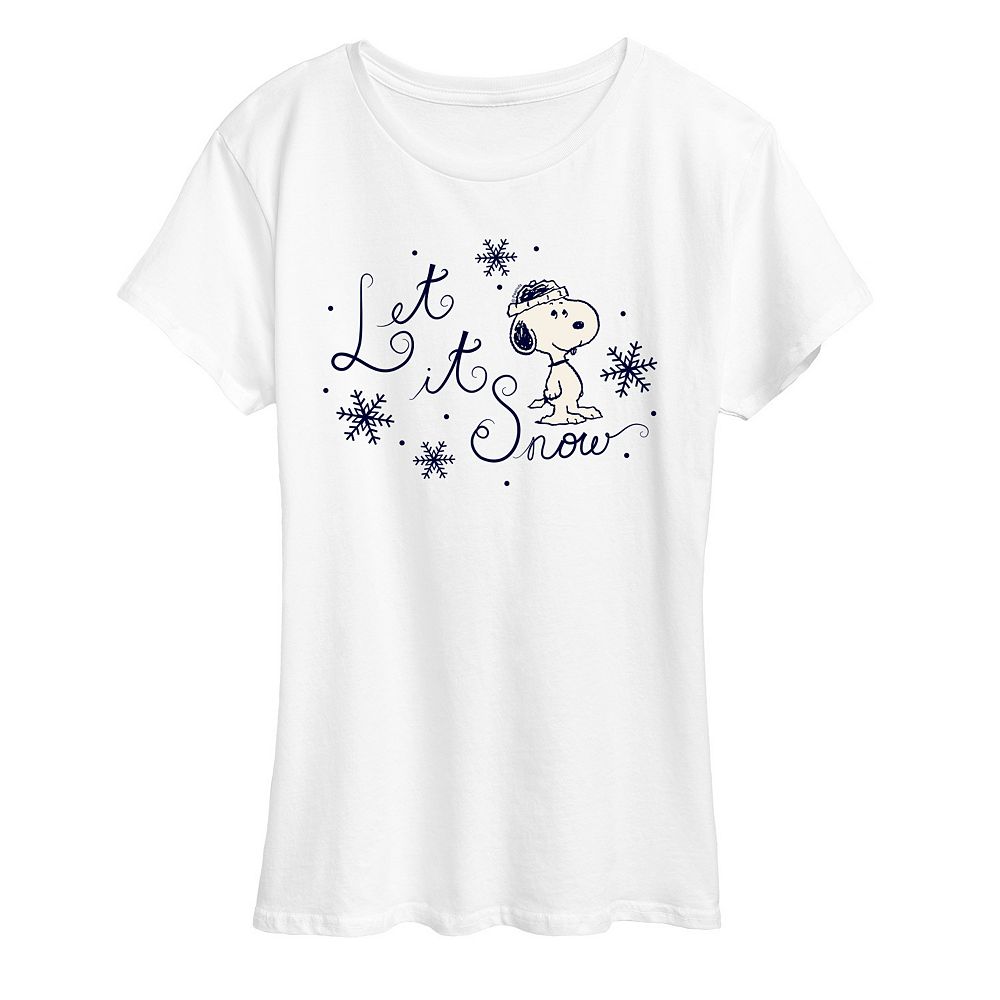 Women's Peanuts Snoopy Let It Snow Graphic Tee