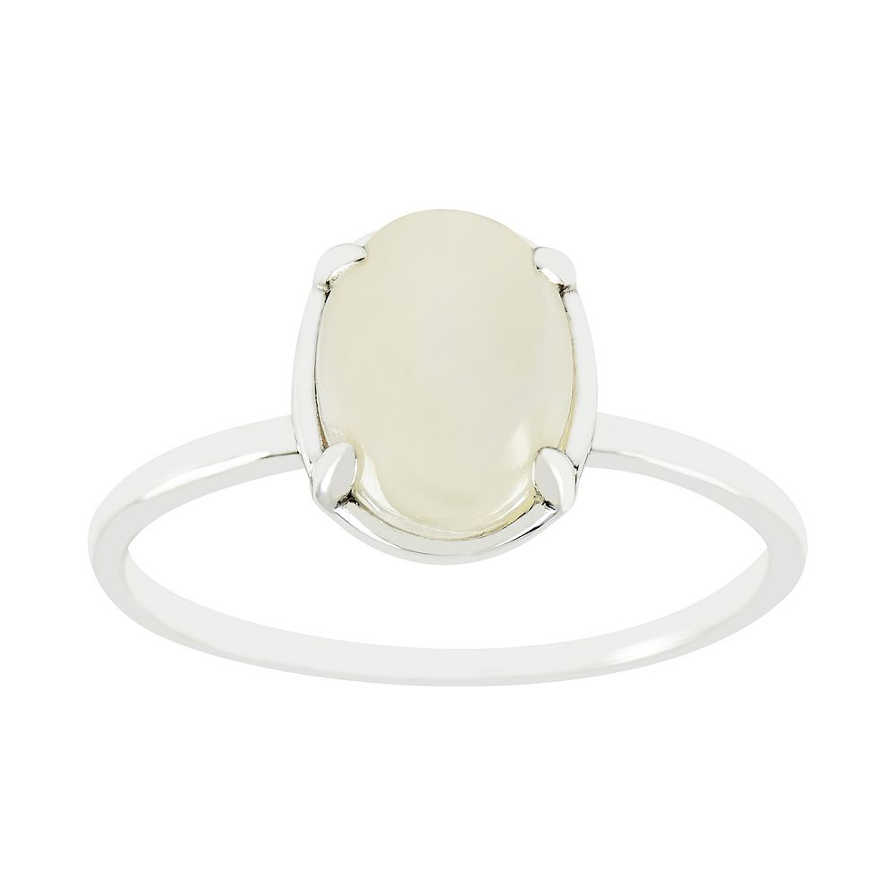 SIRI USA by TJM Sterling Silver Mother-Of-Pearl Oval Statement Ring