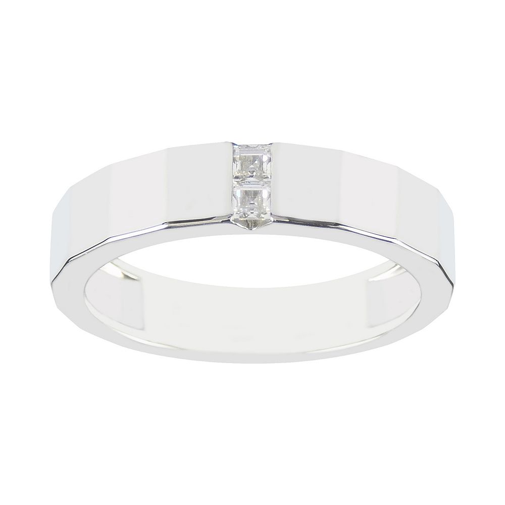 SIRI USA by TJM Sterling Silver Cubic Zirconia 2-Stone Inset Ring