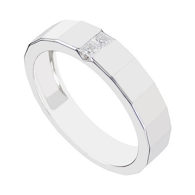 SIRI USA by TJM Sterling Silver Cubic Zirconia 2-Stone Inset Ring