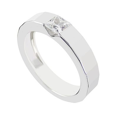 SIRI USA by TJM Sterling Silver Cubic Zirconia Square Inset Ring