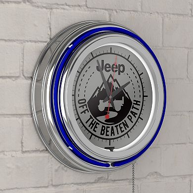 Jeep Black Mountain Retro Neon Wall Clock