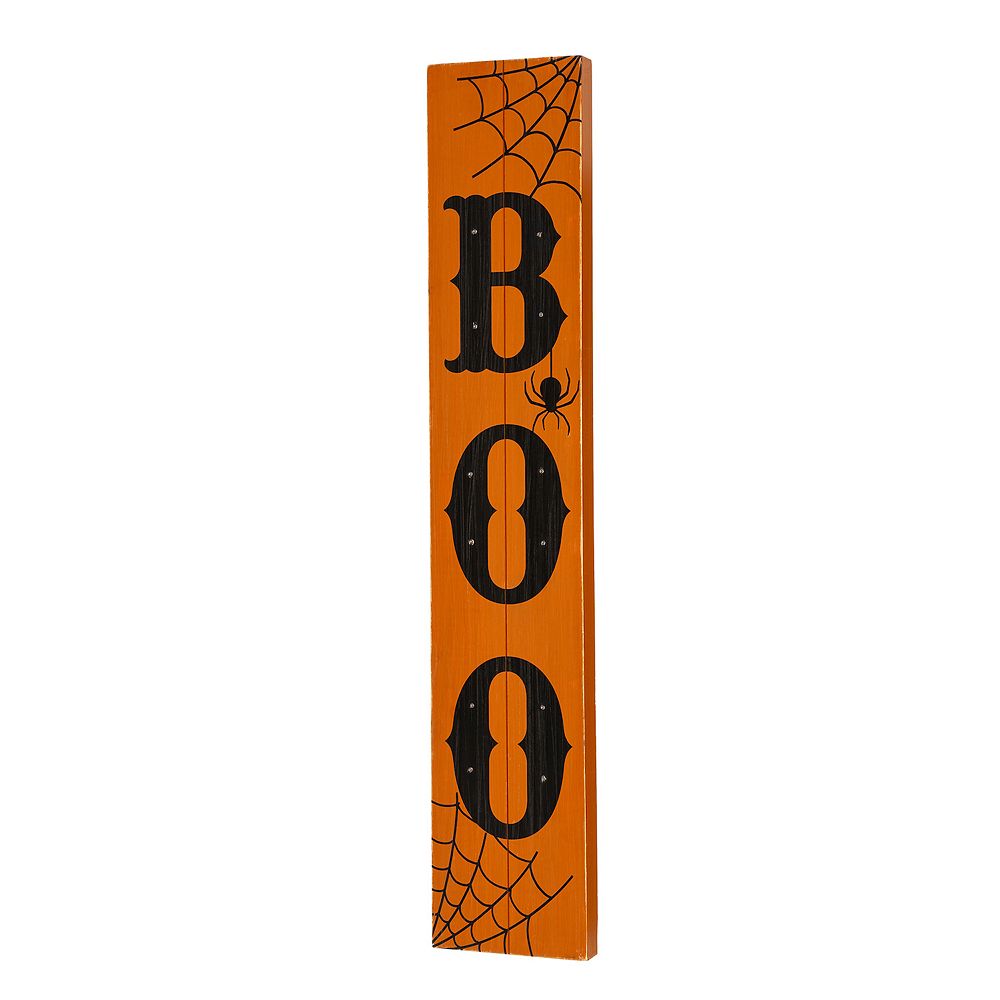 Glitzhome 42"h Lighted Wooden Boo Porch Sign, Halloween Front Porch ...
