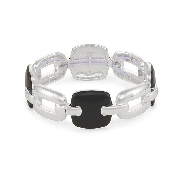 Napier Silver Tone Jet Setting Stretch Bracelet Napier Silver Tone Jet Setting Stretch Bracelet