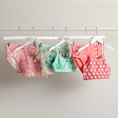 Girls 7-16 Limited Too Smocked and Ruffle Bikini Two-Piece Swim Set