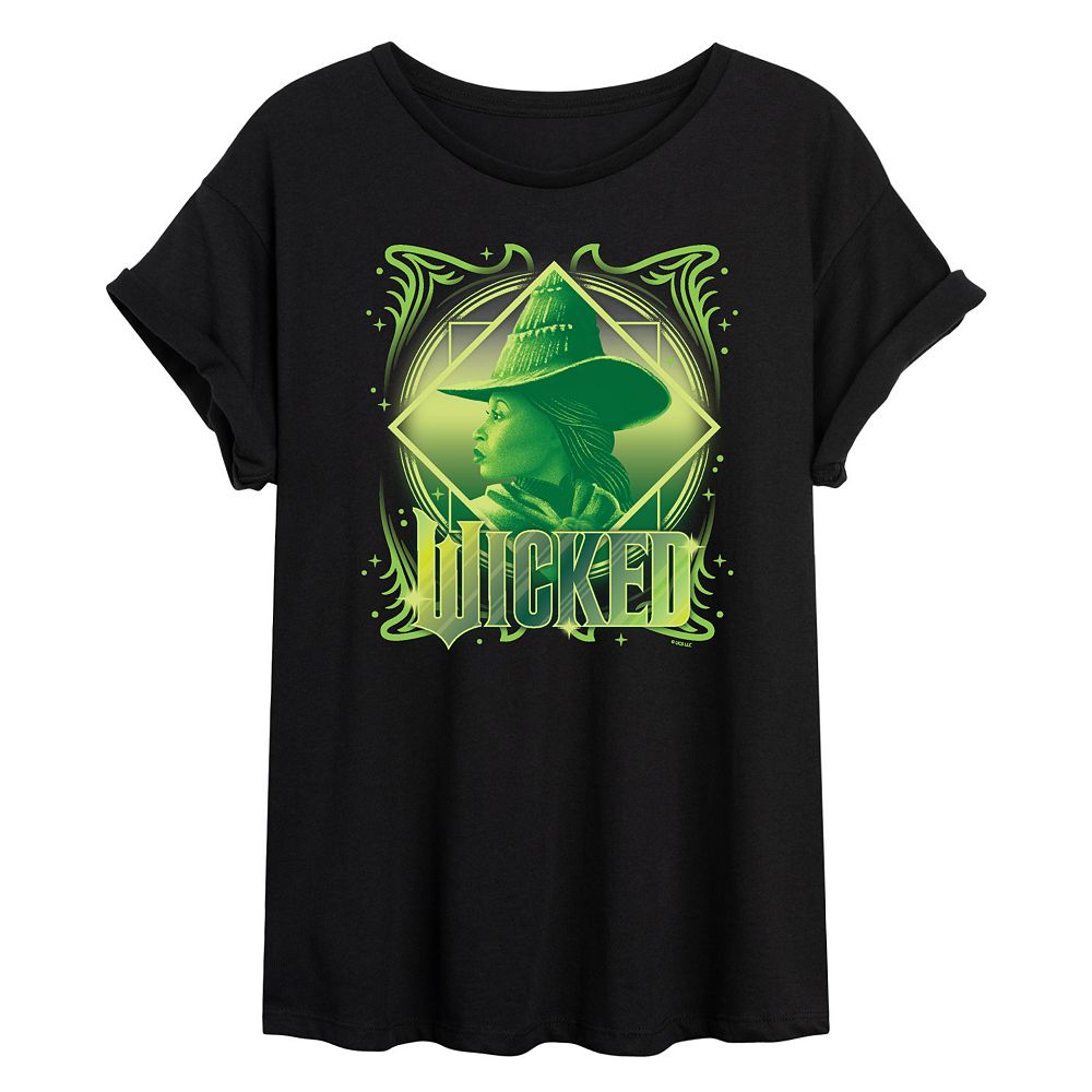 Juniors' Wicked Elphaba Portrait Oversized Tee