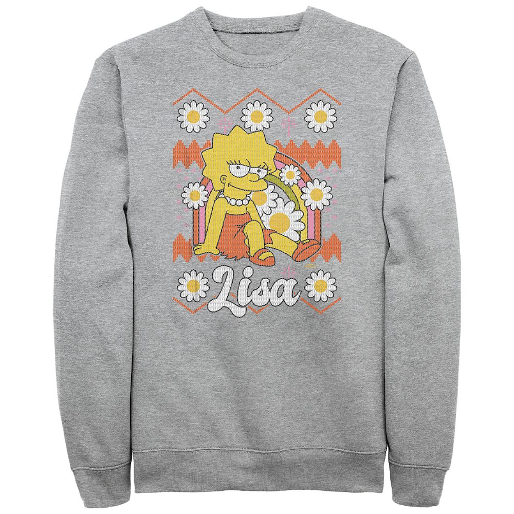Big & Tall The Simpsons Lisa Christmas Sweater Graphic Fleece